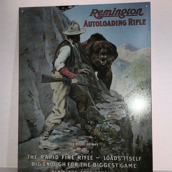 Remington | Wall Decor | Remington Reloaded Rifle Metal Sign | Poshmark